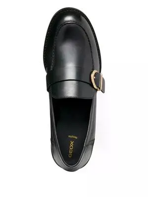 Geox 60mm Buckle-strap Leather Loafers