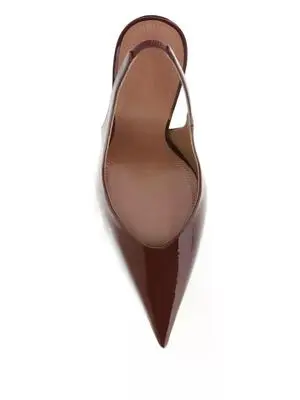Amina Muaddi 105mm Anok Slingback Pumps - Red