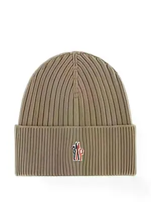 Moncler Ribbed Beanie - Neutrals