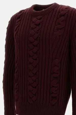 Alexander McQueen Wool Cable Knit Sweater - Red
