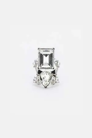 Alexander McQueen Crystal Cocktail Ring