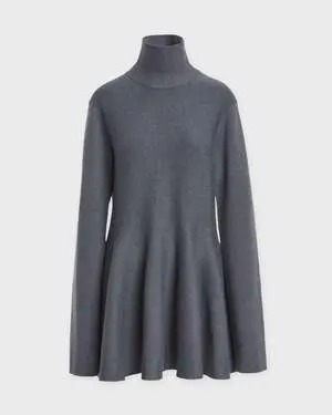 Khaite Carice Sculpted Turtleneck Dress