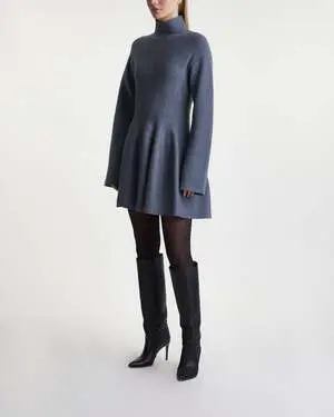 Khaite Carice Sculpted Turtleneck Dress