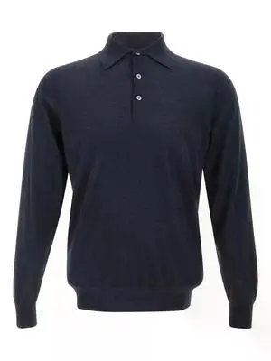 FILIPPO DE LAURENTIIS Long-sleeves Polo Shirt - Blue