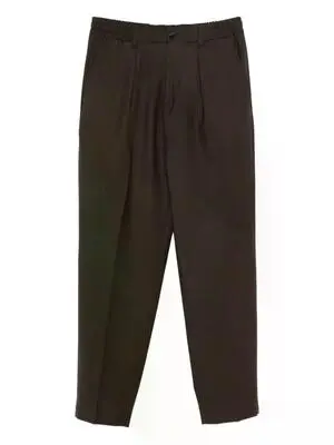 BE ABLE Pleated Trousers With Elasticated Waist - Brown