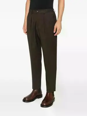 BE ABLE Pleated Trousers With Elasticated Waist - Brown