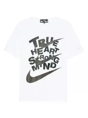 BLACK COMME DES GARÇONS X Nike Slogan-print T-shirt - White