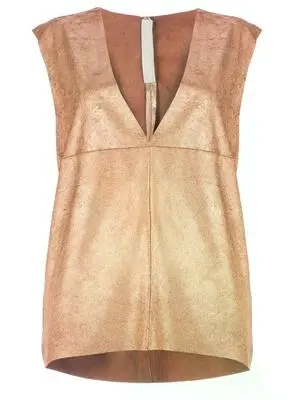 Drome Sleeveless Metallic Leather Top