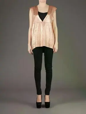 Drome Sleeveless Metallic Leather Top