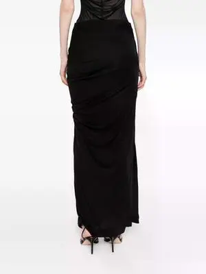 YEHUAFAN Ribbed Draped Skirt