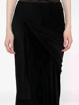 YEHUAFAN Ribbed Draped Skirt