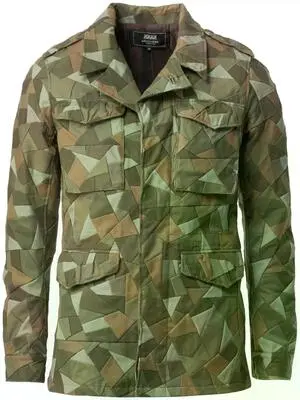 Anrealage Patchwork Cotton Cargo Jacket - Green