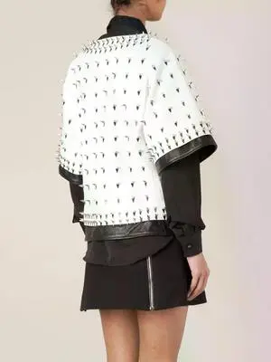 Anrealage Pearl Embellished Leather Jacket
