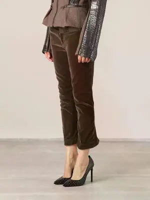 HAIDER ACKERMANN Velour Effect Cropped Trousers