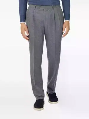 Boggi Milano Mélange-effect Wool Trousers