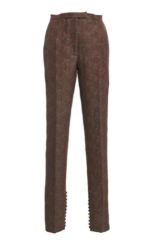 Dries Van Noten Pandoris Jacquard Flared-leg Pants