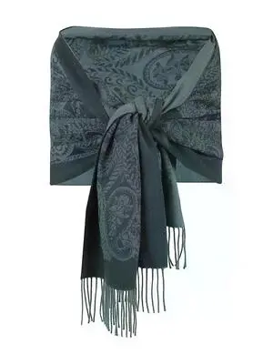 Etro Paisley-print Fringed Scarf - Grey