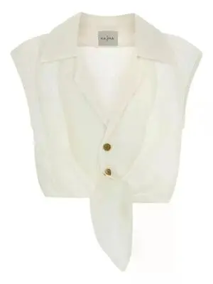 Le Kasha Sanabo V-neck Blouse - White