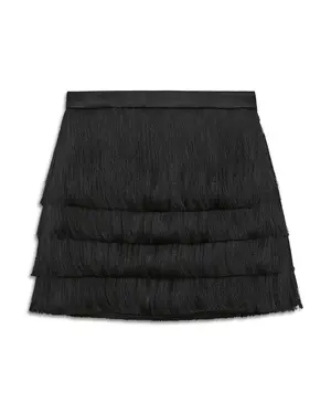 REISS Chloe Fringe Mini Skirt