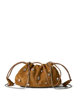 Veronica Beard Crystal-embellished Suede Bag - Acorn
