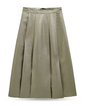 HOBBS LONDON Perronet Metallic Pleated Midi Skirt