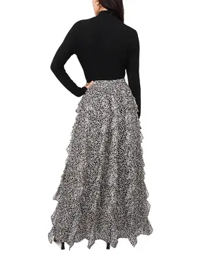 1.State Corkscrew Ruffled Maxi Skirt