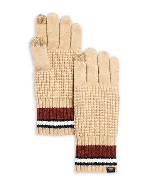 Faherty Brand Jackson Striped Gloves - Oatmeal Heather