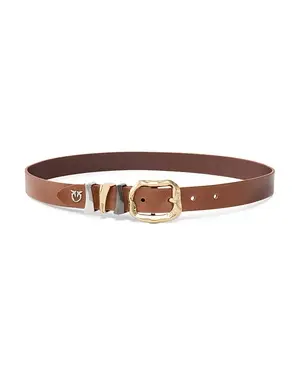 Pinko Chunky Leather Belt - Brown