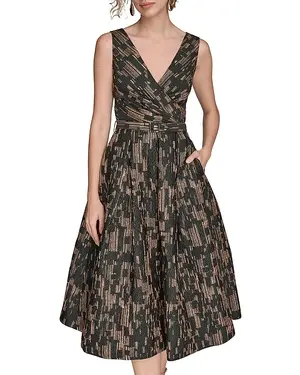 navy blue dress for baby girl Buy Donna Karan New York Pleated Brocade Dress - Black/ Gold Multi At 30%  Off