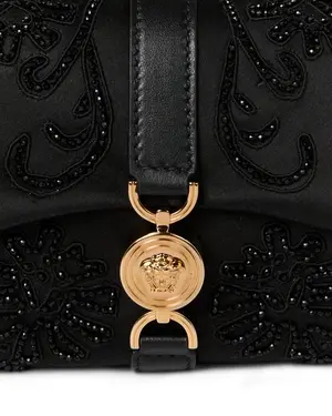 Versace Kleio Beaded Satin Shoulder Bag
