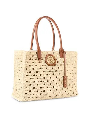 Versace La Medusa Crocheted Tote - Natural