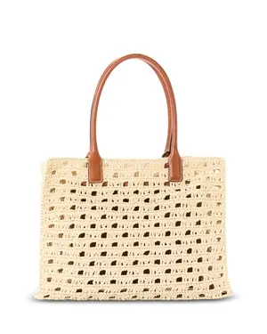 Versace La Medusa Crocheted Tote - Natural
