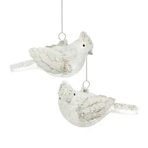 MARK ROBERTS Snowy Bird Ornaments, Set Of 6 - No Color