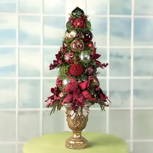 MARK ROBERTS Regal Ruby Golden Urn Cone Tree - No Color