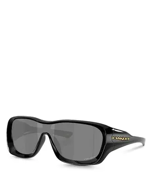 Oakley Rectangular Mask Sunglasses, 130mm - Shiny Black