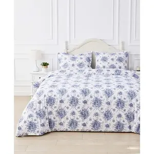 BEDFORD LANE Petite Toile De Joie Percale Duvet Set, King - Navy