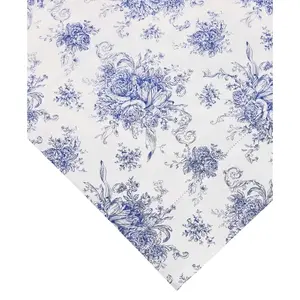 BEDFORD LANE Petite Toile De Joie Percale Sheet Set, Twin - Navy