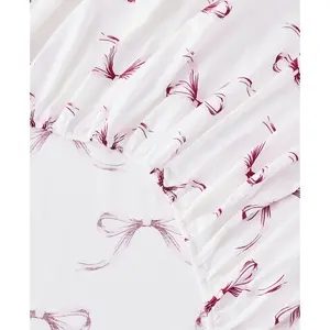 BEDFORD LANE Crisp Bows Percale Sheet Set, Full - Rose