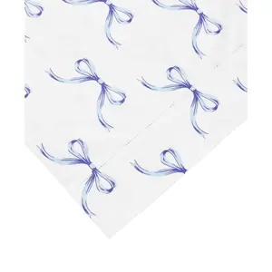 BEDFORD LANE Crisp Bows Percale Sheet Set, Queen - Blue