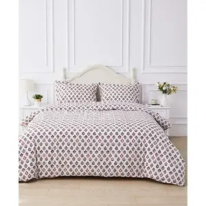 BEDFORD LANE Sumita Floral Percale Duvet Cover Set, Twin - Pink