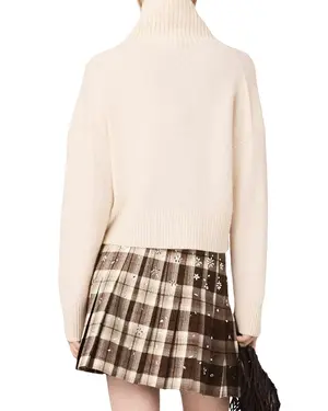 Maje Jamian Checked Flannel Skirt
