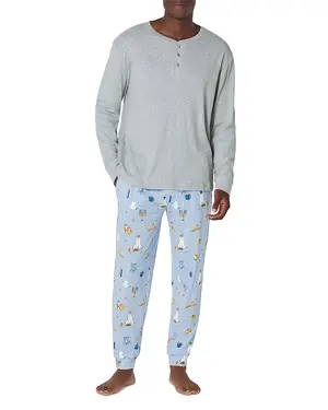 BEDHEAD PAJAMAS Long Sleeve Henley & Jogger Pajama Set - Love And Light