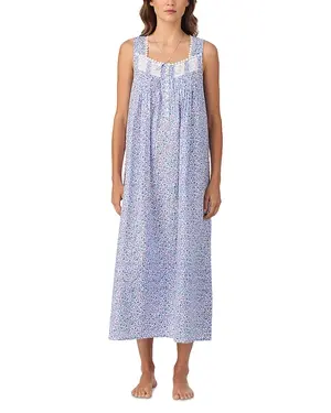Eileen West Floral Lawn Ballet Nightgown - White Grd Multi Disty