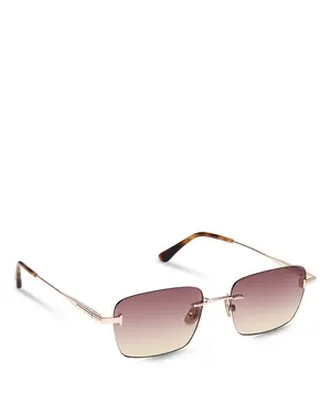 TOM FORD Jake Rectangular Sunglasses - Gold/violet