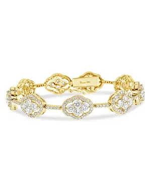 Piranesi 18k Yellow Diamond Flower Link Bracelet - Gold