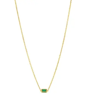 SUZANNE KALAN Emerald Baguette Charm Pendant Necklace - Gold