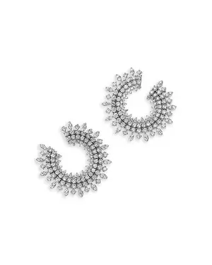 Bloomingdale'S 14k Diamond Hoop Earrings 2.0 Tcw - White Gold