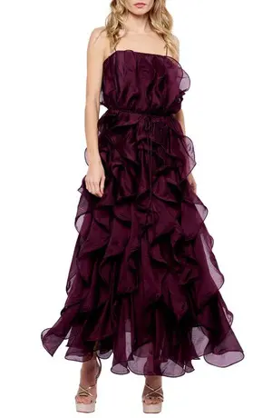 CIEBON Irina Structured Ruffle Cocktail Dress