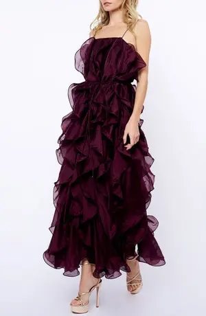 CIEBON Irina Structured Ruffle Cocktail Dress