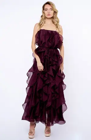 CIEBON Irina Structured Ruffle Cocktail Dress